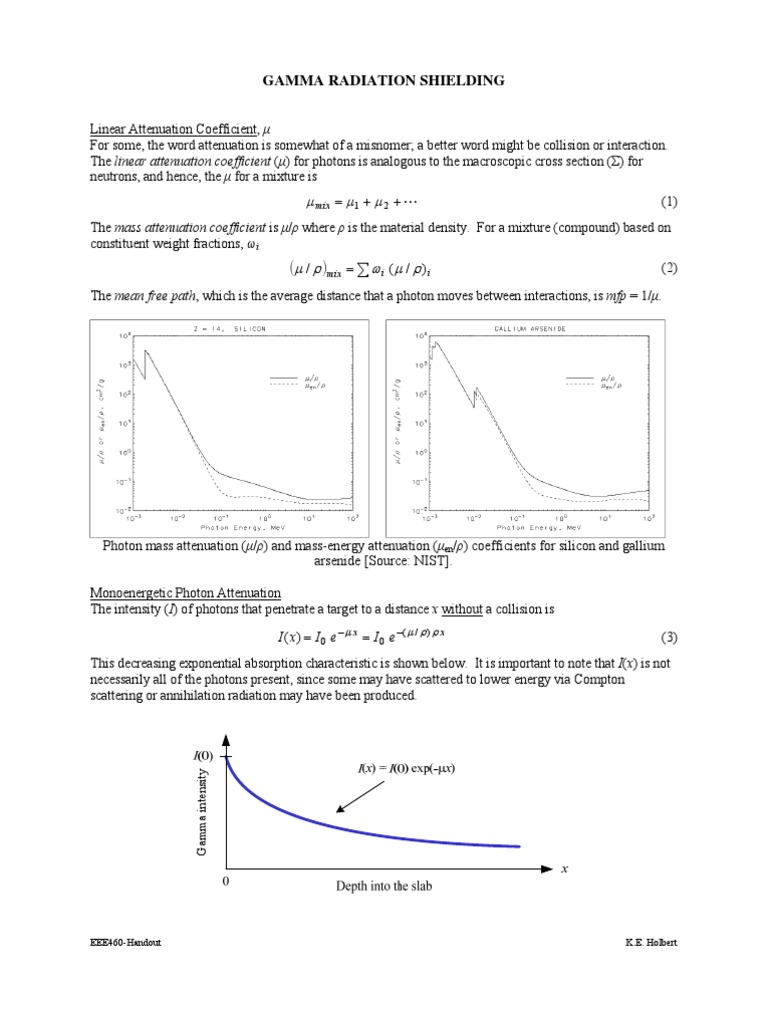 Gamma Radiation Shielding: e I e I X I | PDF | Gamma Ray | Attenuation