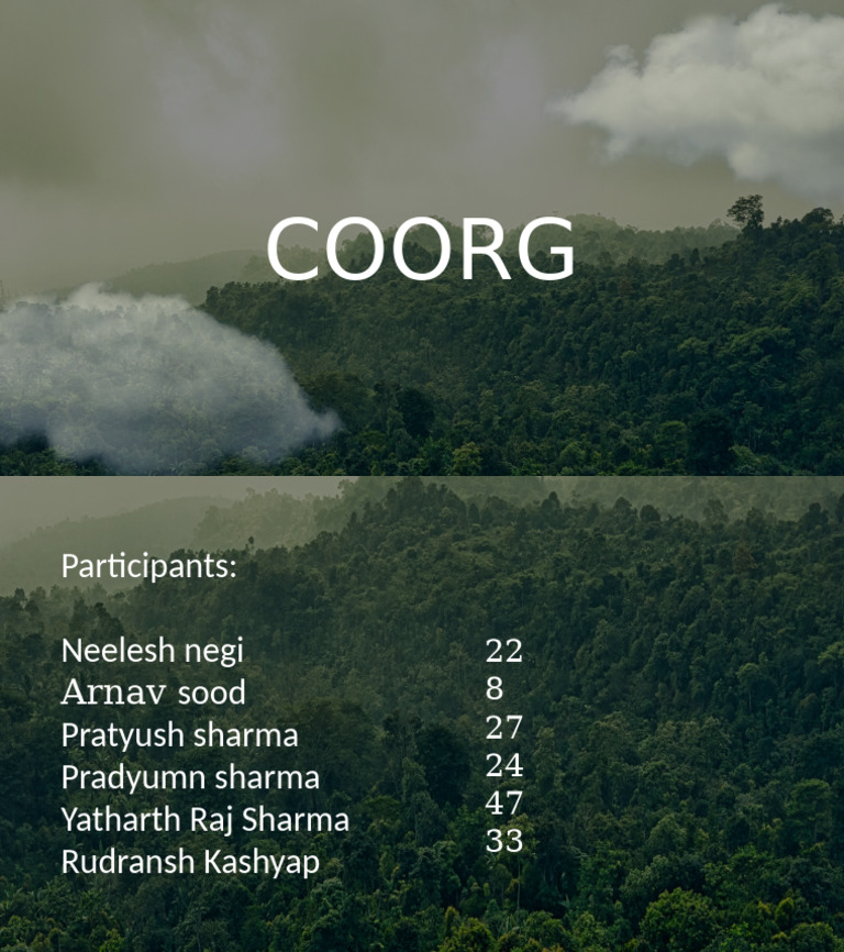Coorg Participants List | PDF
