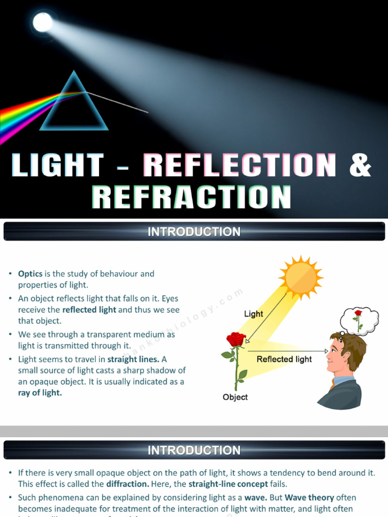 10 Light – Reflection and Refraction Slides - PDF Slides | PDF