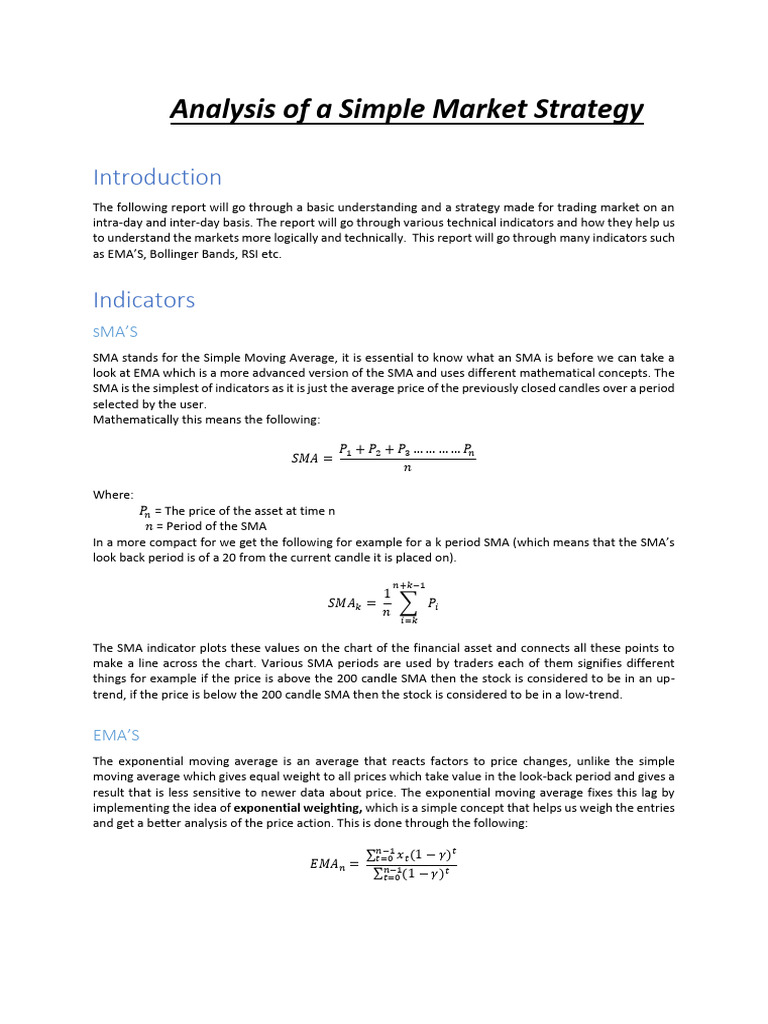Analysis of A Simple Market Strategy - Report | PDF | Beta (Finance)