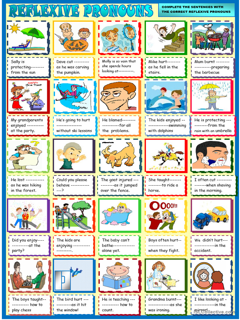 Reflexive Pronouns Exercise Worksheet | PDF