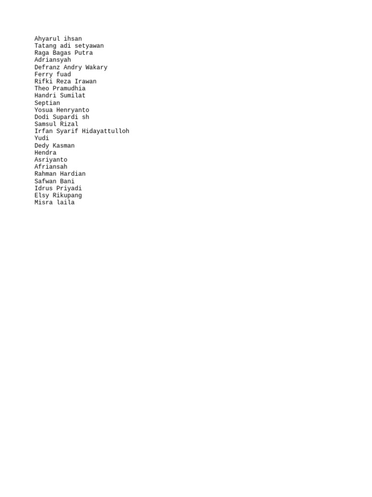 list nama | PDF