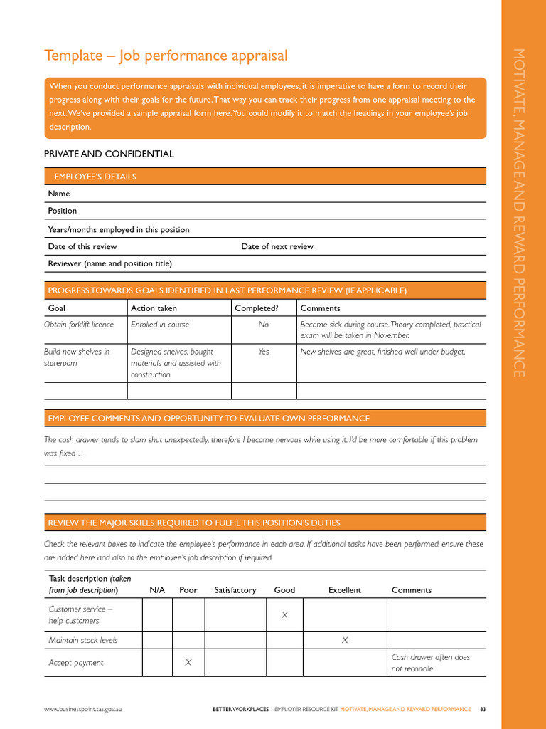 Template Job Performance Appraisal | PDF | Performance Appraisal | Employment