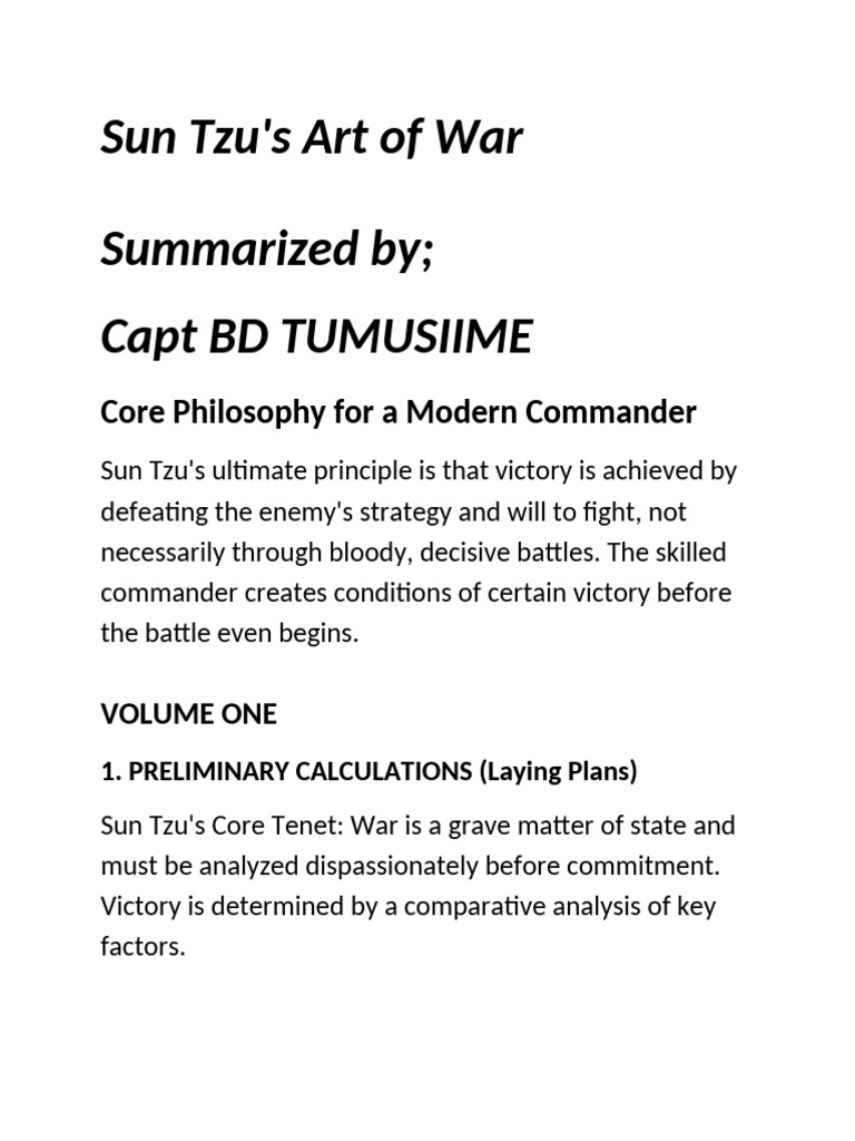 The Art of War - Summary | PDF | Maneuver Warfare | Battles