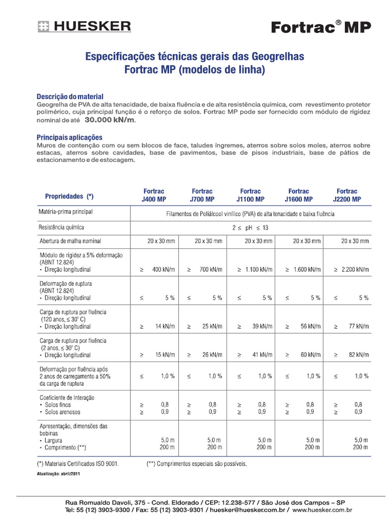 Especificacao Fortrac MP | PDF