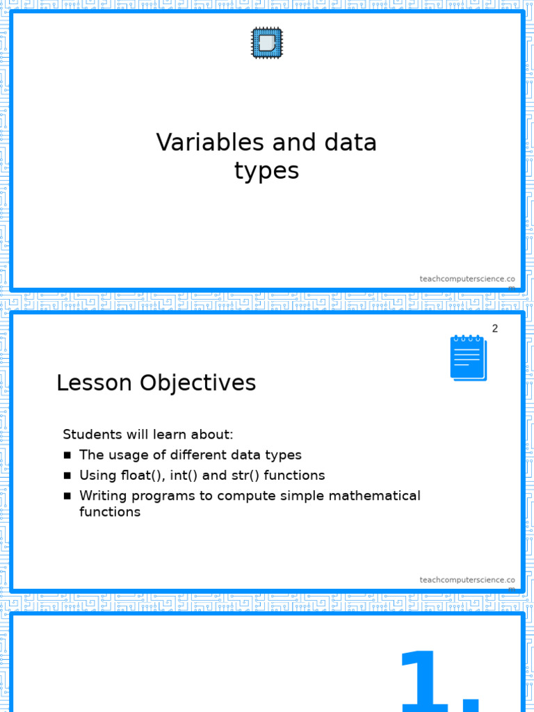 Presentation - 02 Variables and Data Types | PDF | Data Type | Variable (Computer Science)