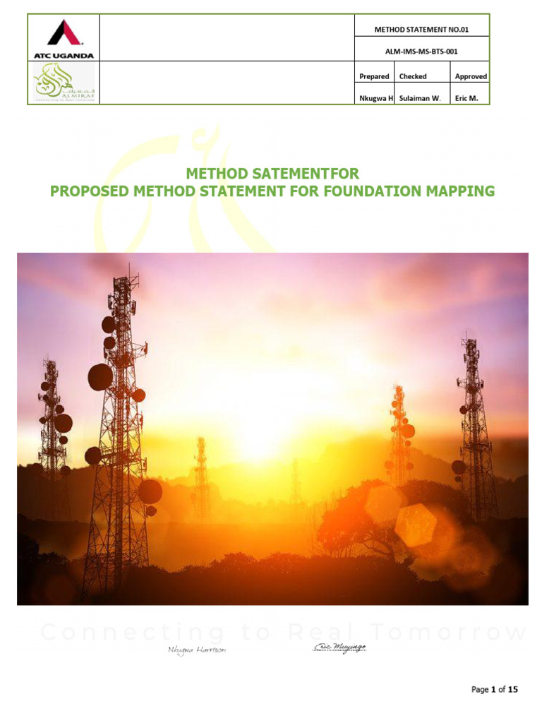 Foundation Mapping Method Statement | PDF | Foundation (Engineering ...