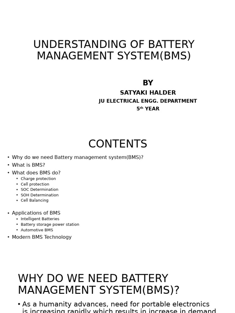 Battery Management System Overview | PDF | Rechargeable Battery ...