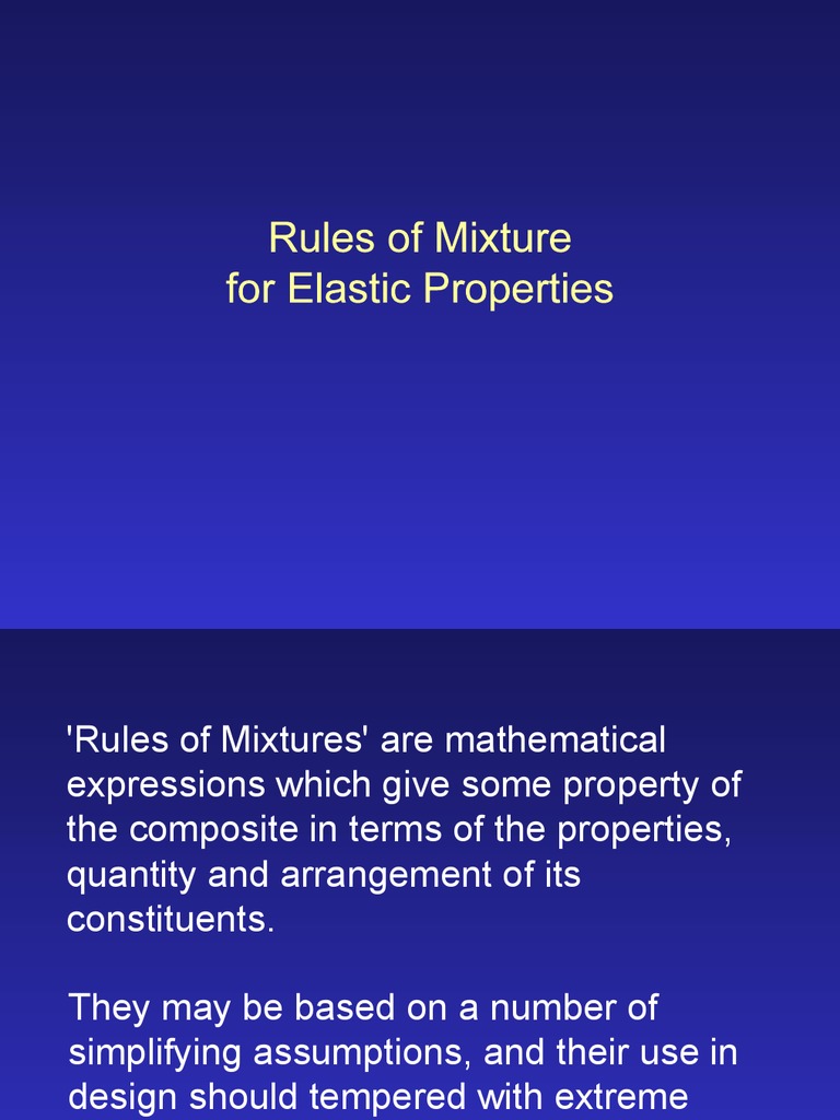 Rules Of Mixture Pdf Composite Material Youngs Modulus