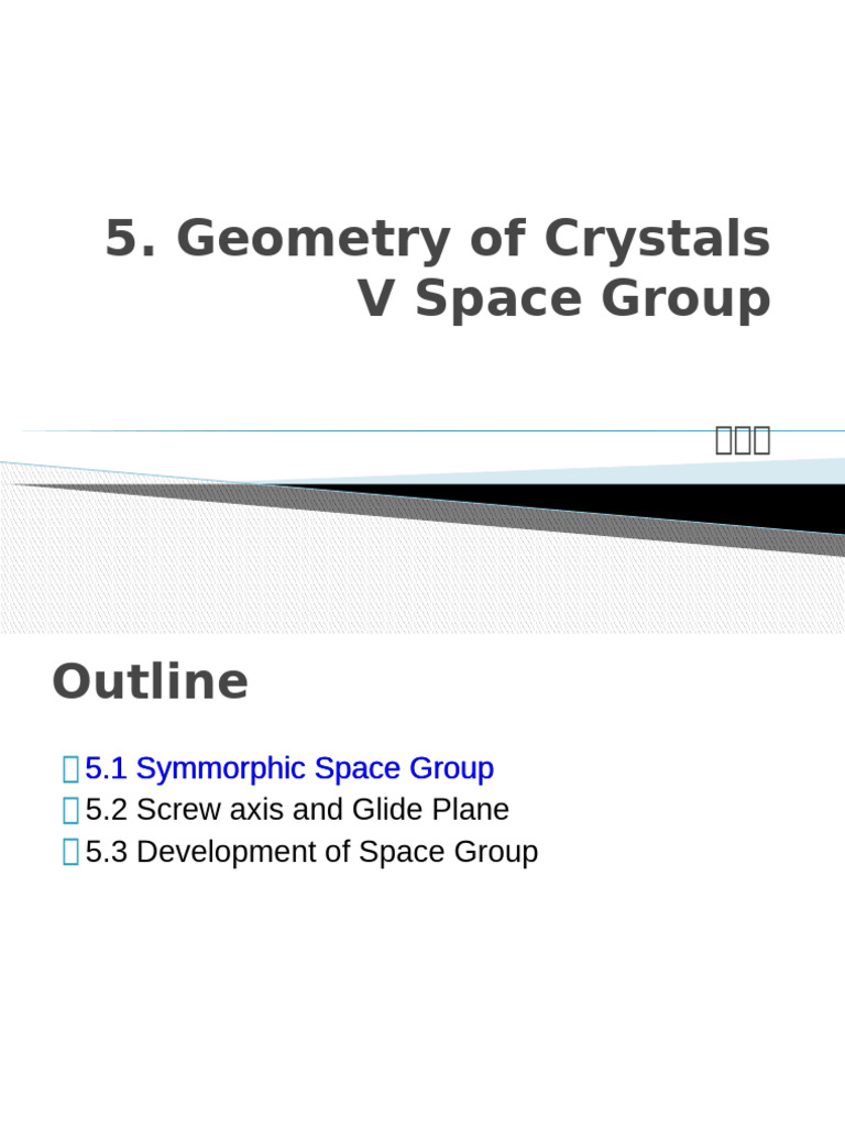 5 Geometry Of Crystals V Space Group Pdf Crystal Structure Biophysics