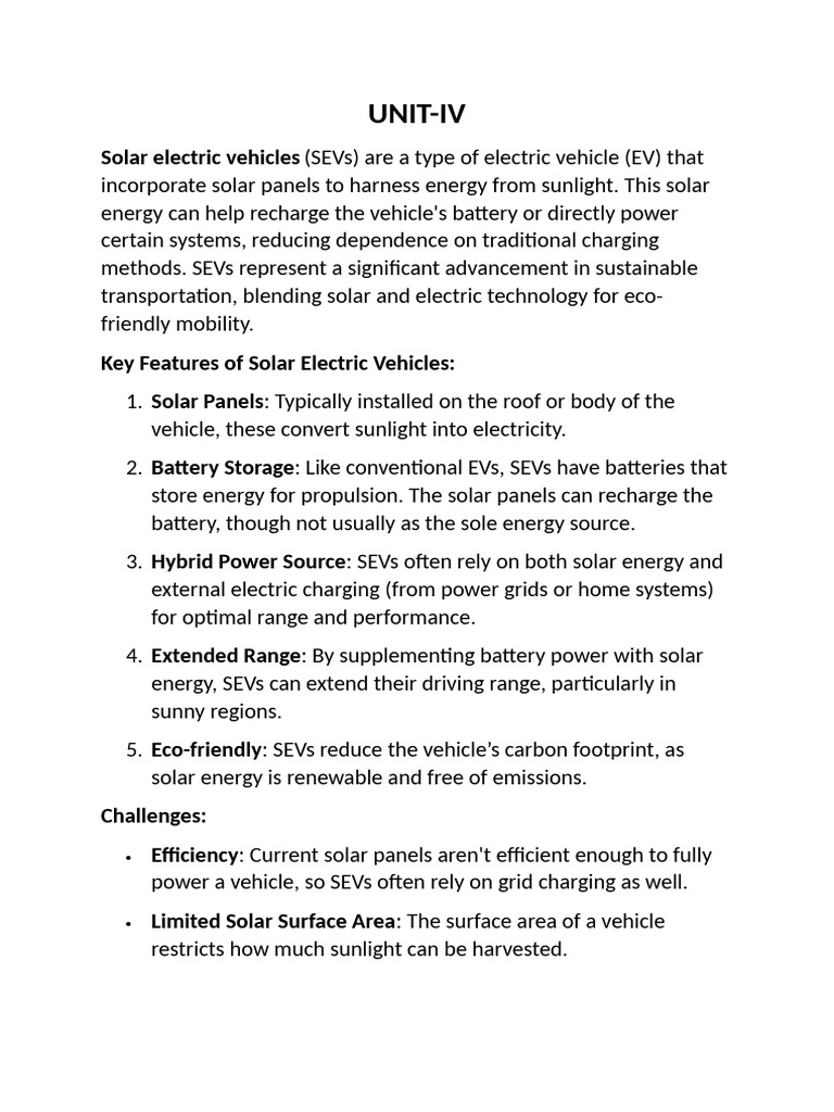 Solar electric vehicles | PDF | Solar Power | Solar Energy