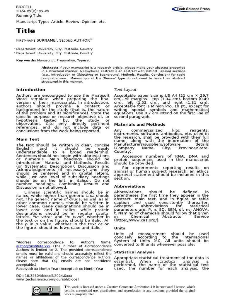 Biocell Template | PDF | Abstract (Summary) | Data