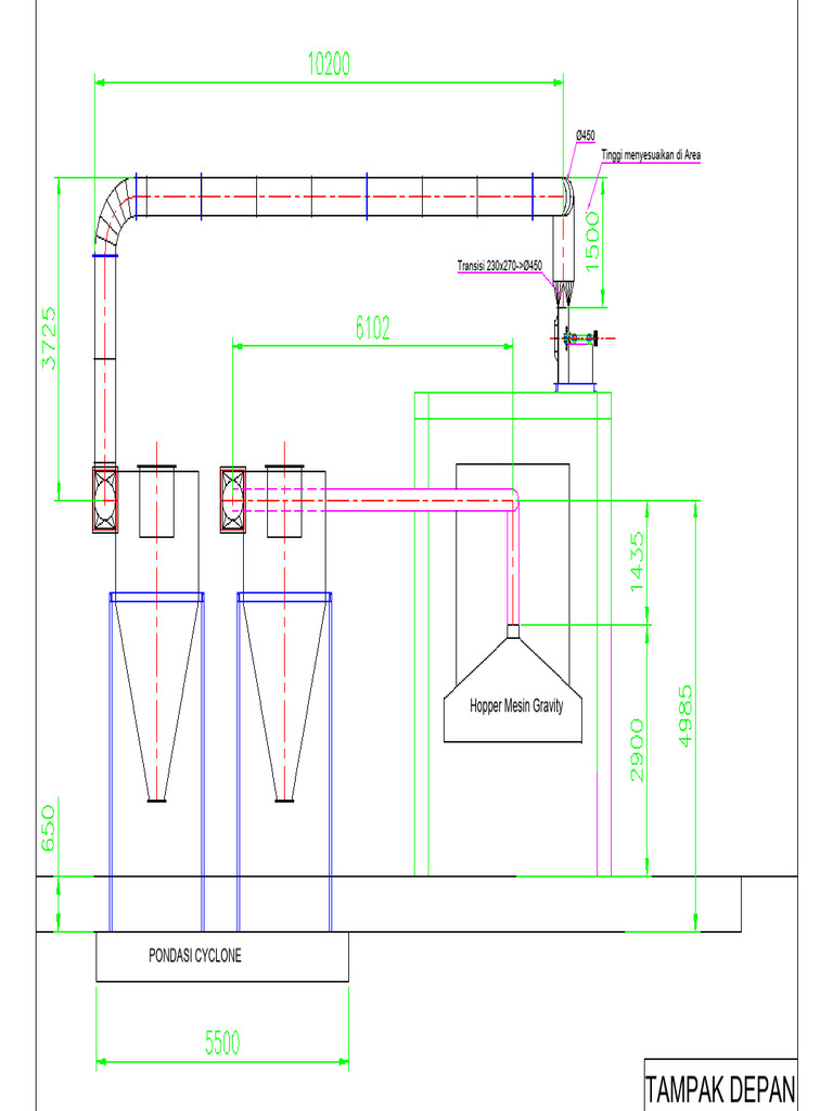 Layout Ducting Tampak Samping | PDF