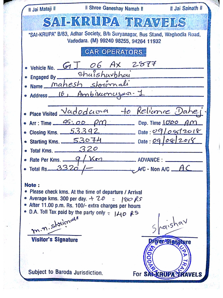 Taxi Bill | PDF
