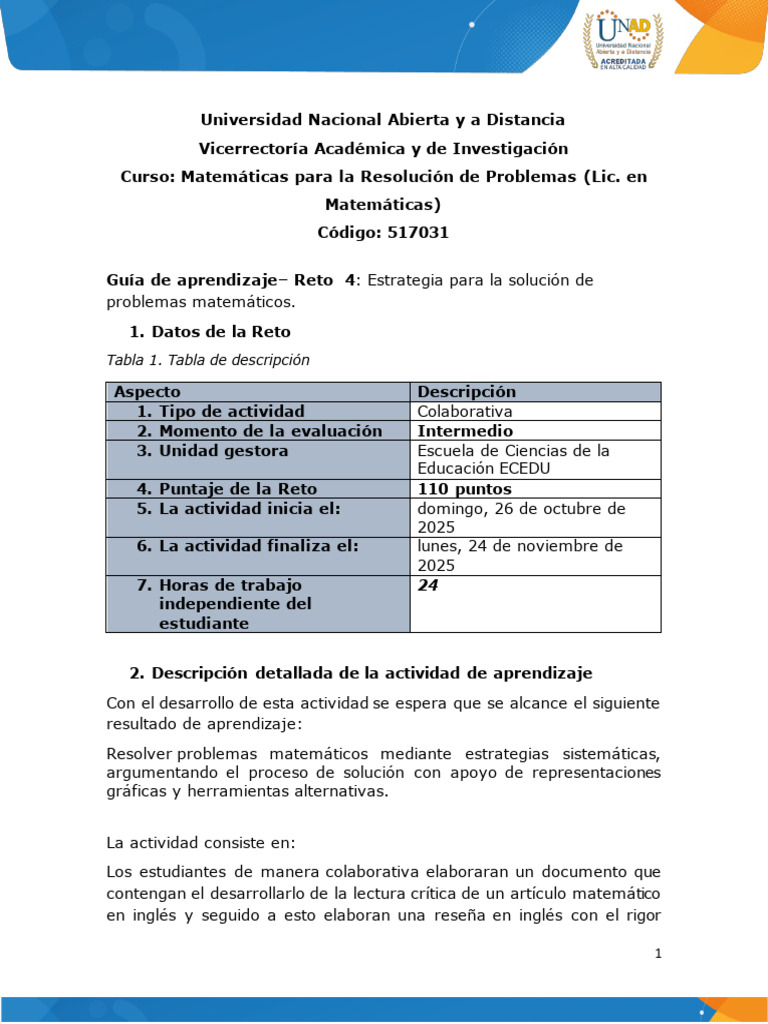 Guía de Aprendizaje - Reto 4 - Estrategias para La Solución de ...