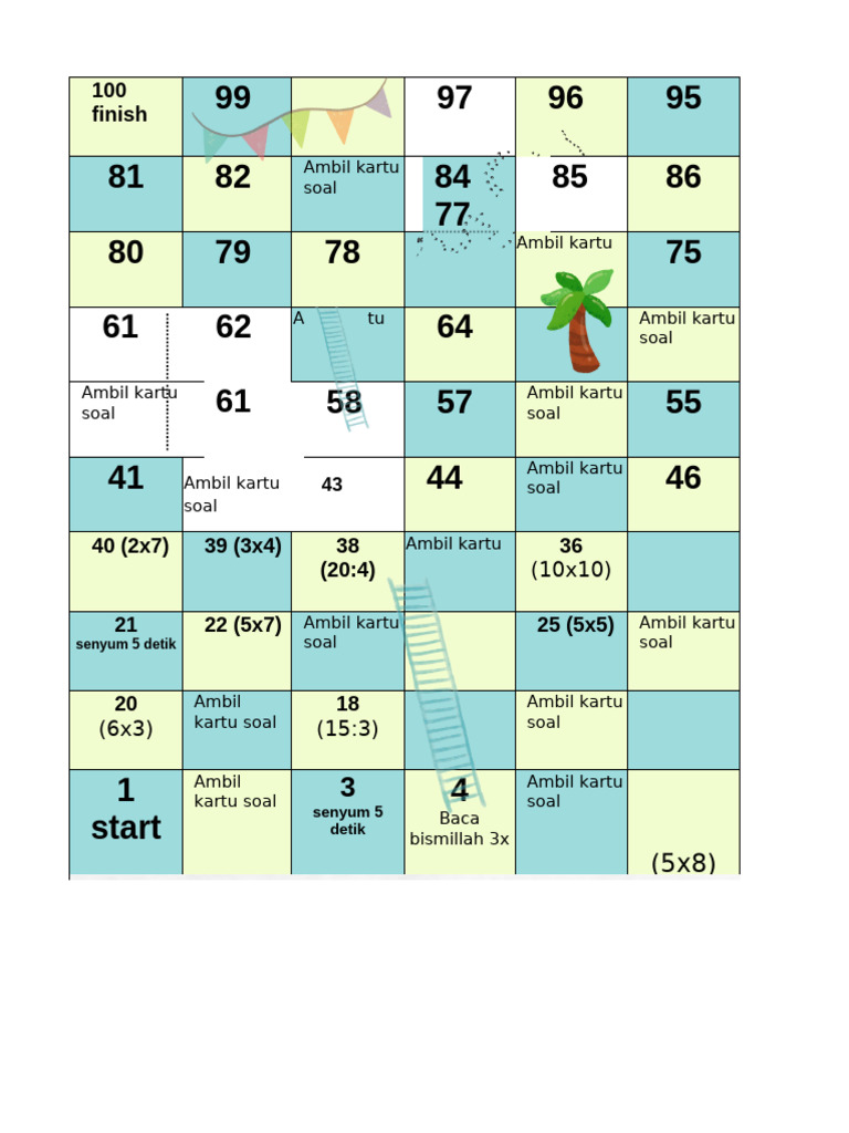 Snakes and Ladders Board Game A4 (29.7 X 21 CM) - 20250827 - 133430 ...