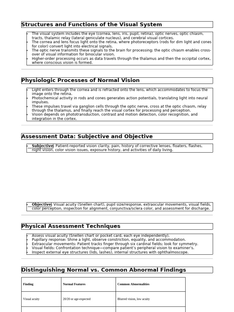 Module 3 Study Guide 2 | PDF | Visual System | Visual Acuity