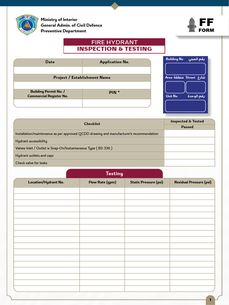 Fire Hydrant Inspection & Testing | PDF