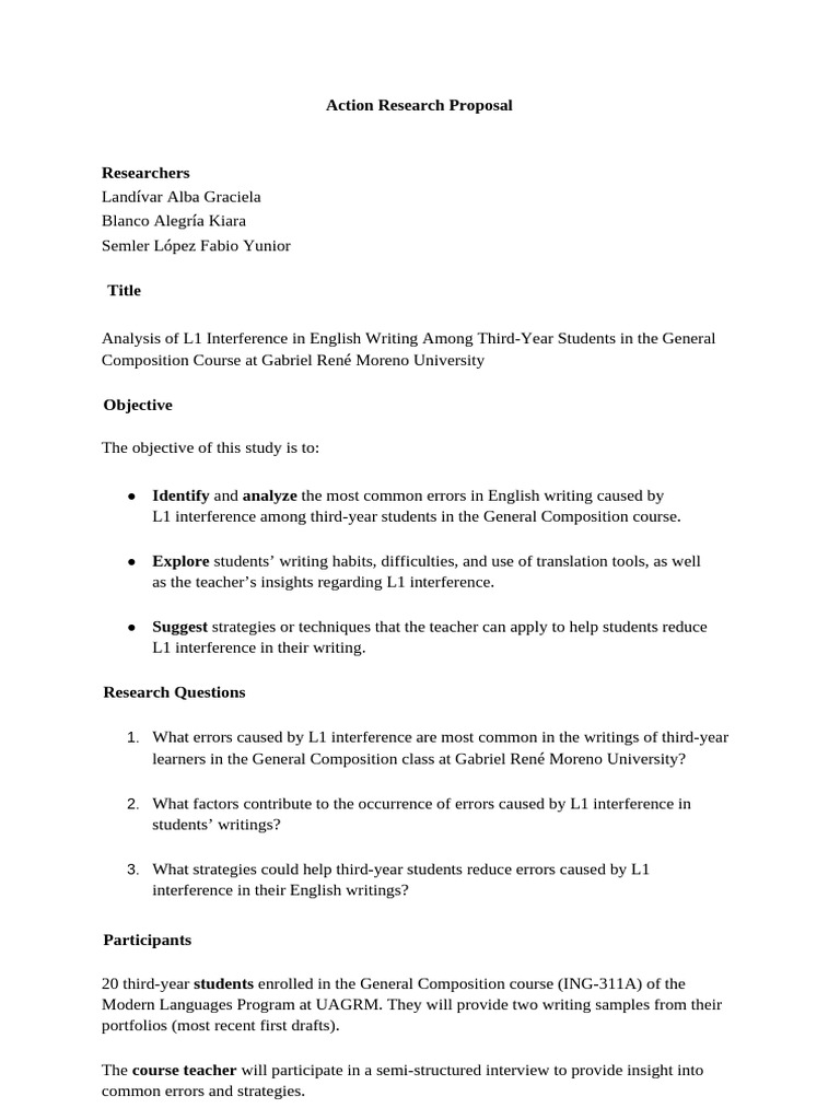 Action Research Proposal | PDF | Quantitative Research | Survey Methodology