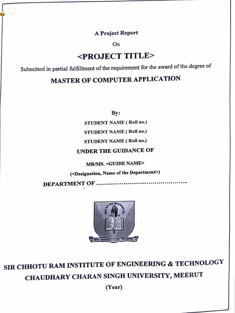 MCA Project Declaration and Guidelines | PDF