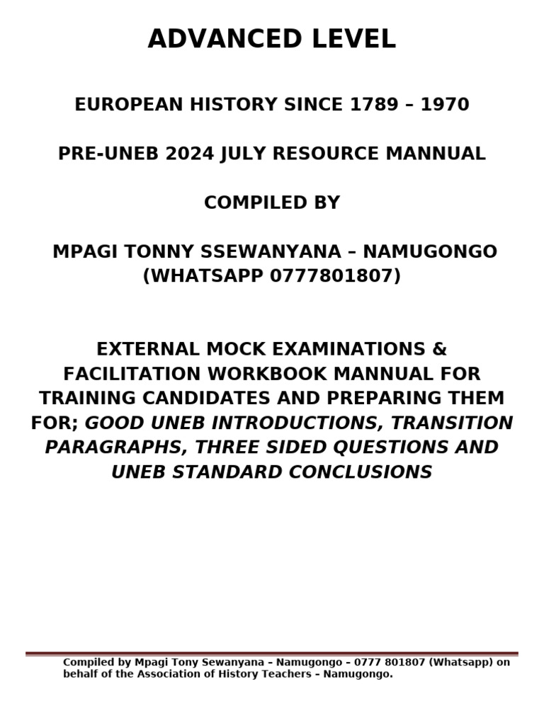 Advanced European History Exam Guide | PDF | International Relations