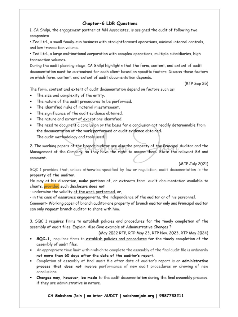 Audit Documentation Factors Explained | PDF | Audit | Judgment (Law)