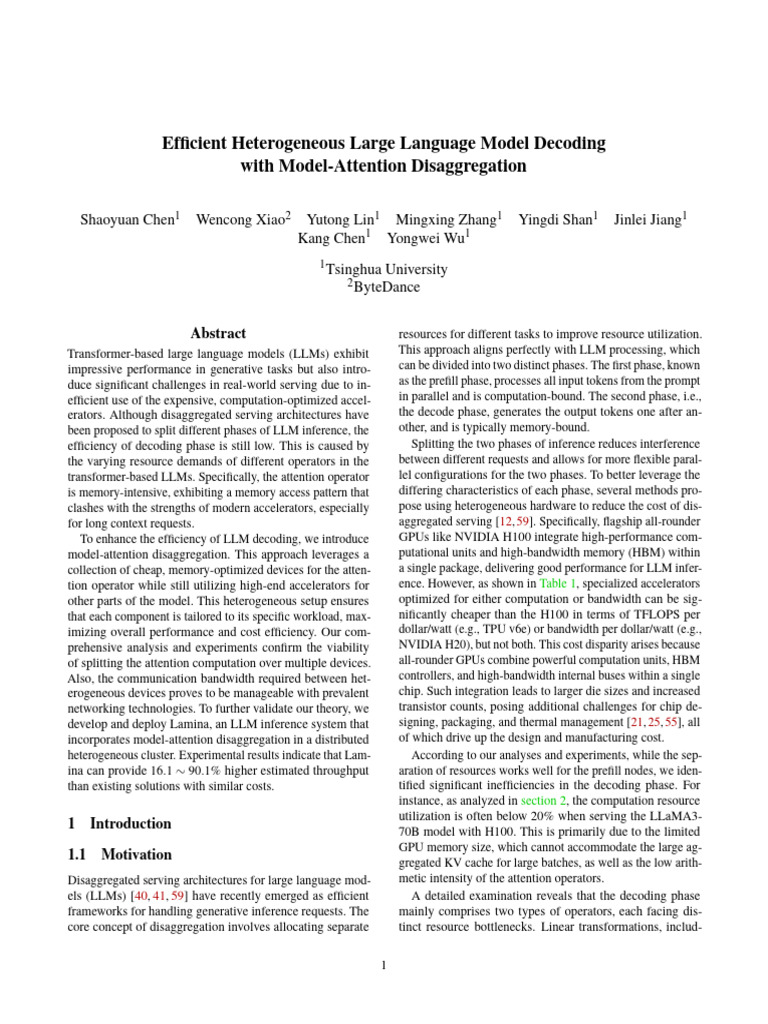 Efficient LLM Decoding via Attention Disaggregation | PDF | Graphics ...