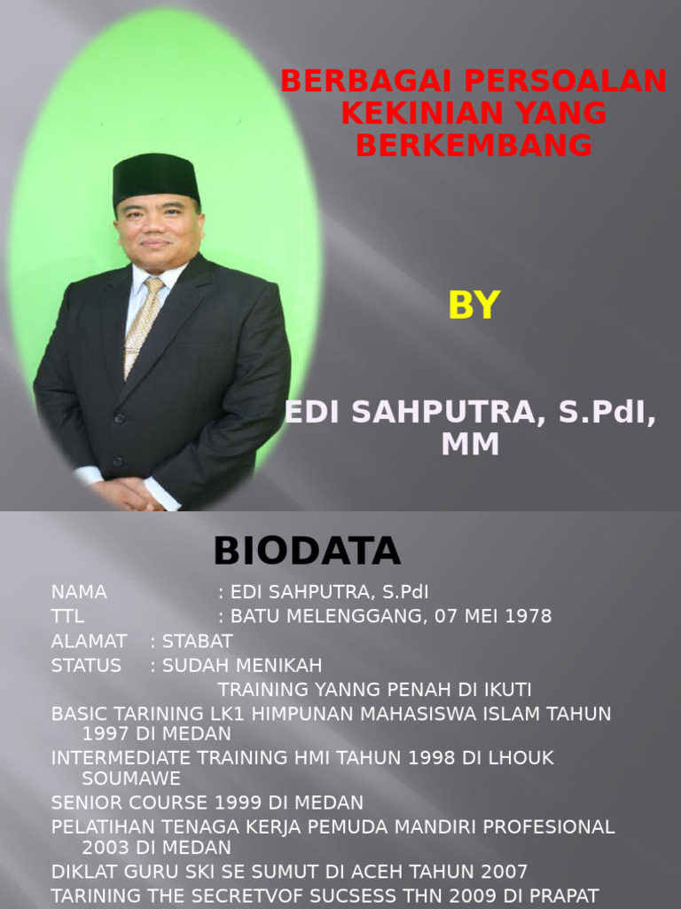BERBAGAI PERSOALAN KEKINIAN YANG BERKEMBANG | PDF