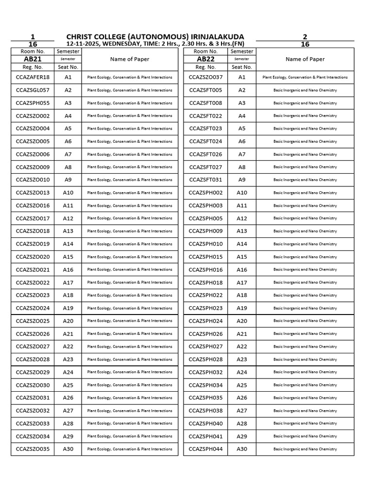 12-11-25 FN Exam Seating | PDF | System On A Chip | Apple Inc. Hardware