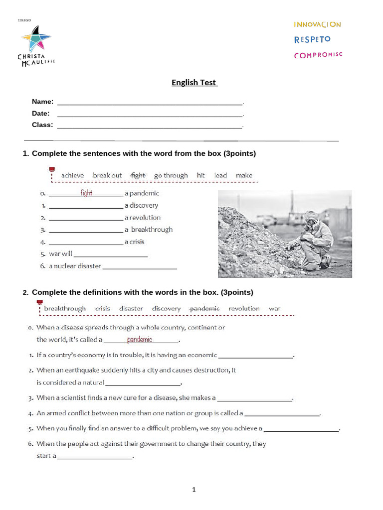 English Test 9th Grade - Valeria, Mathias, Khalil, Bruno, Marcelo | PDF