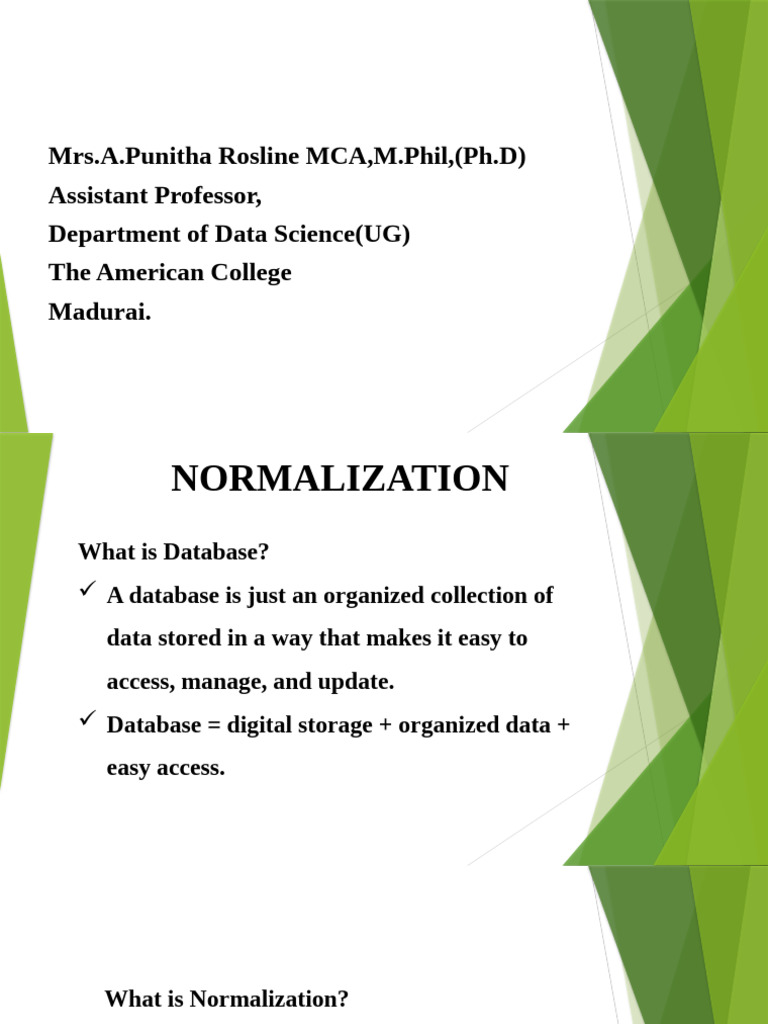 Normalization Ppt | PDF | Databases | Information Management