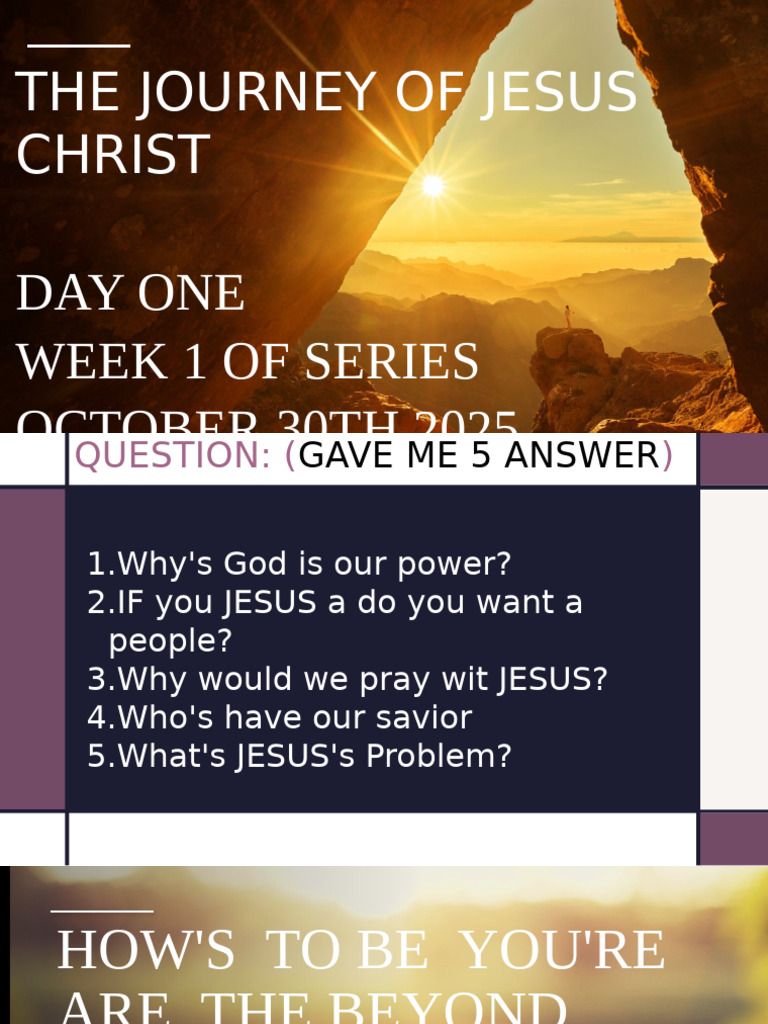 The Journey of Jesus Christ SERIES | PDF
