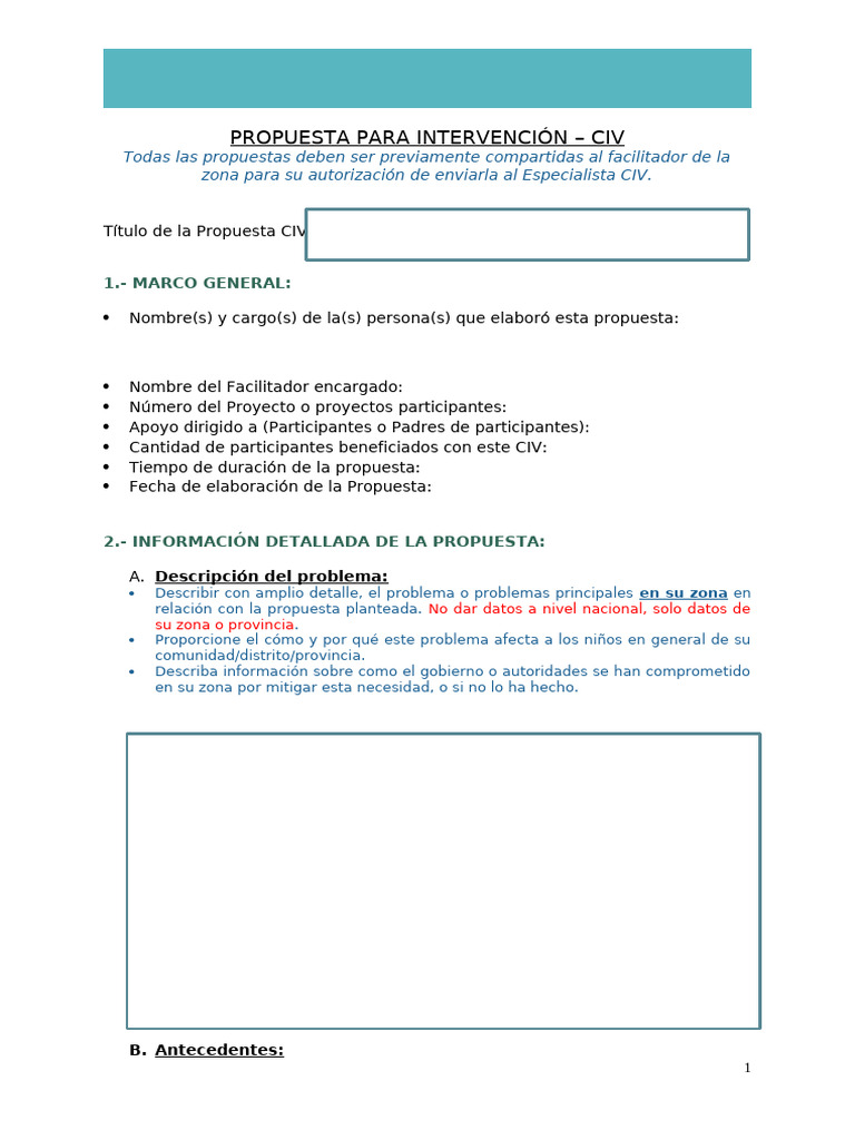 NUEVO Formato para Propuestas - CIV 4 | PDF