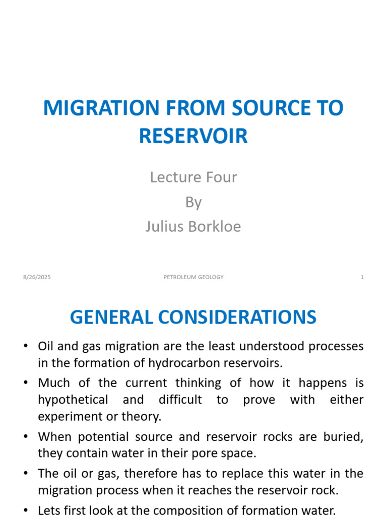l5 Migration From Source to Reservoir | PDF | Petroleum Geology | Petroleum