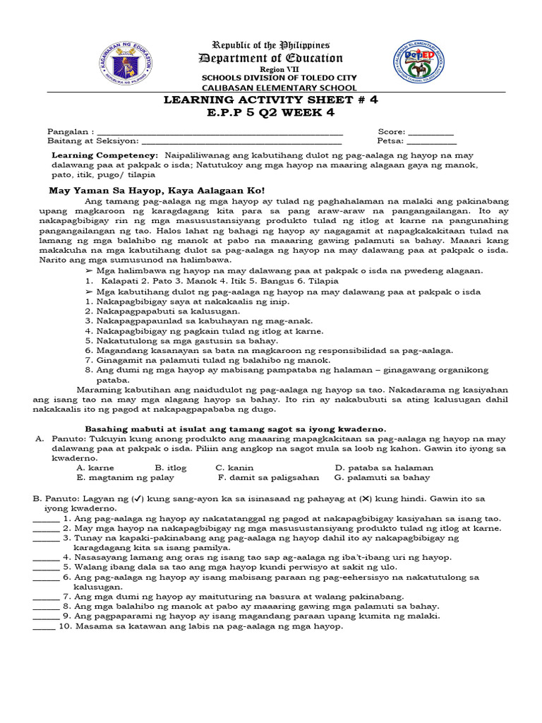 Las-Q2 Epp5 W4 | PDF