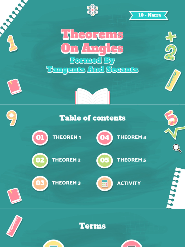 Tangents and Secants Angle Theorems | PDF | Angle | Trigonometric Functions