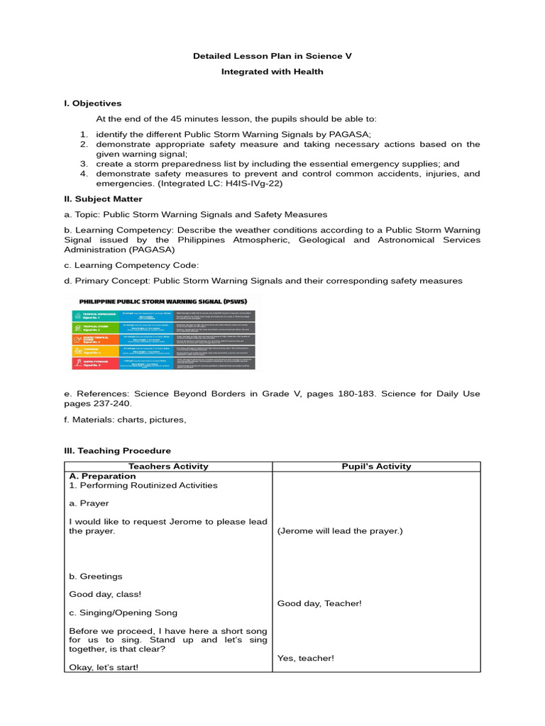Detailed Lesson Plan in Science V | PDF | Tropical Cyclones | Tropical ...