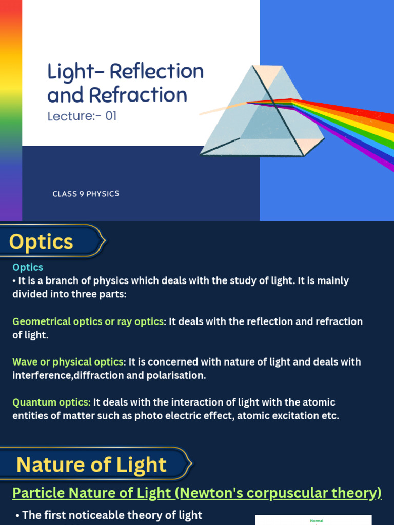 Class 10 Light Lecture 1 | PDF | Light | Photon