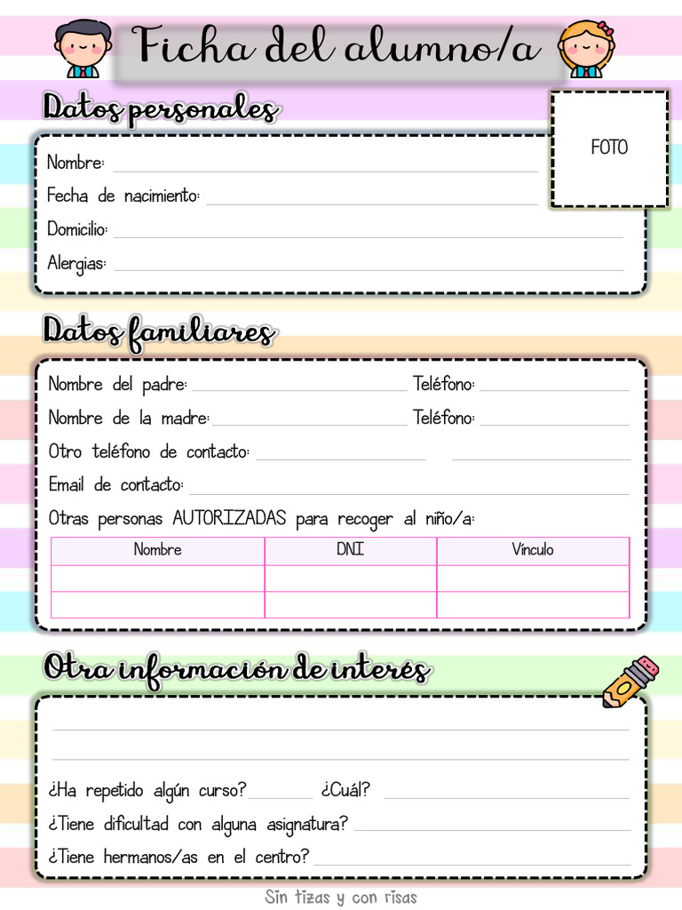 Ficha de alumno: datos y apoyos educativos | PDF