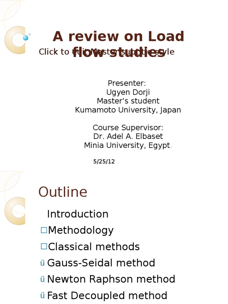 Load Flow Study Methods Overview | PDF | Matrix (Mathematics ...