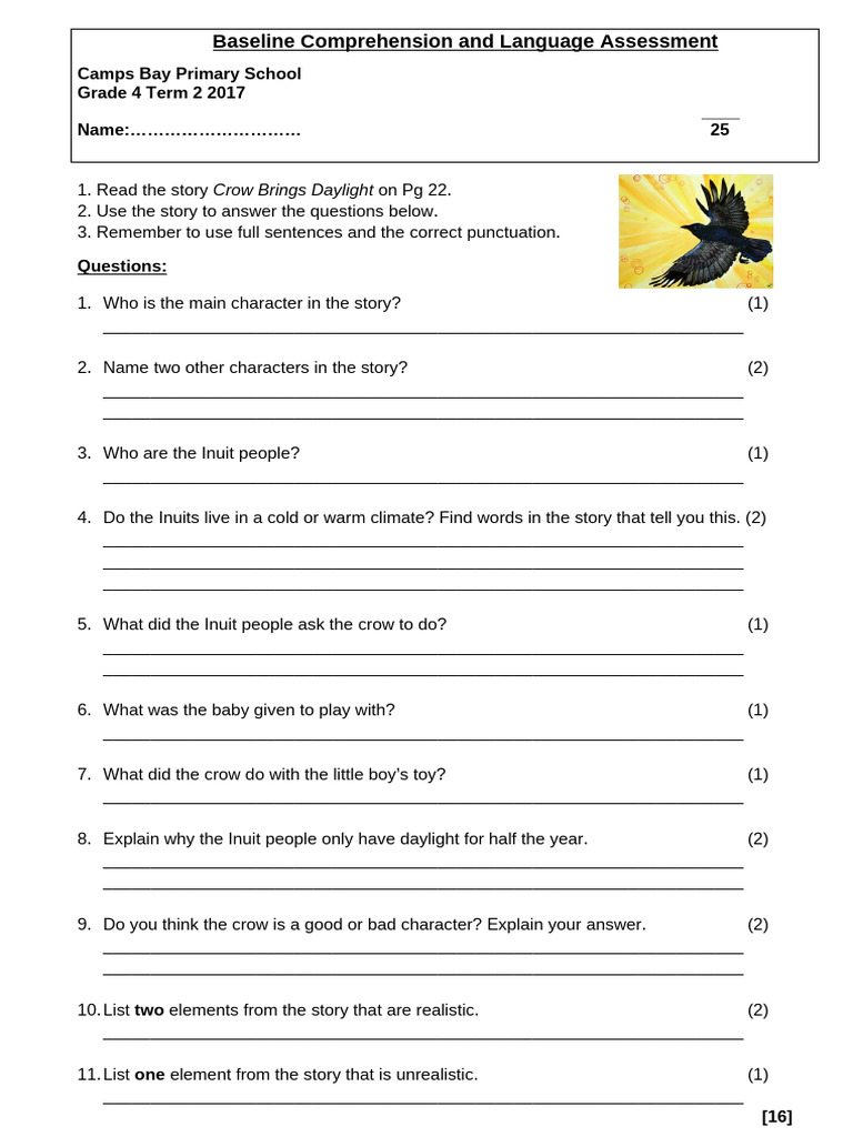 Grade 4 Language Assessment Guide | PDF | Word | Linguistics