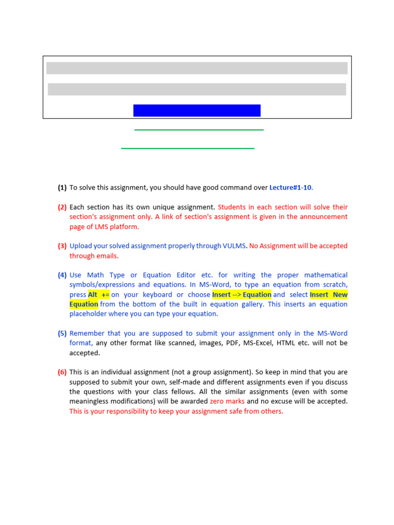 Assignment1 Fall 2025 MTH202 Irfan Ullah | PDF | Mathematics