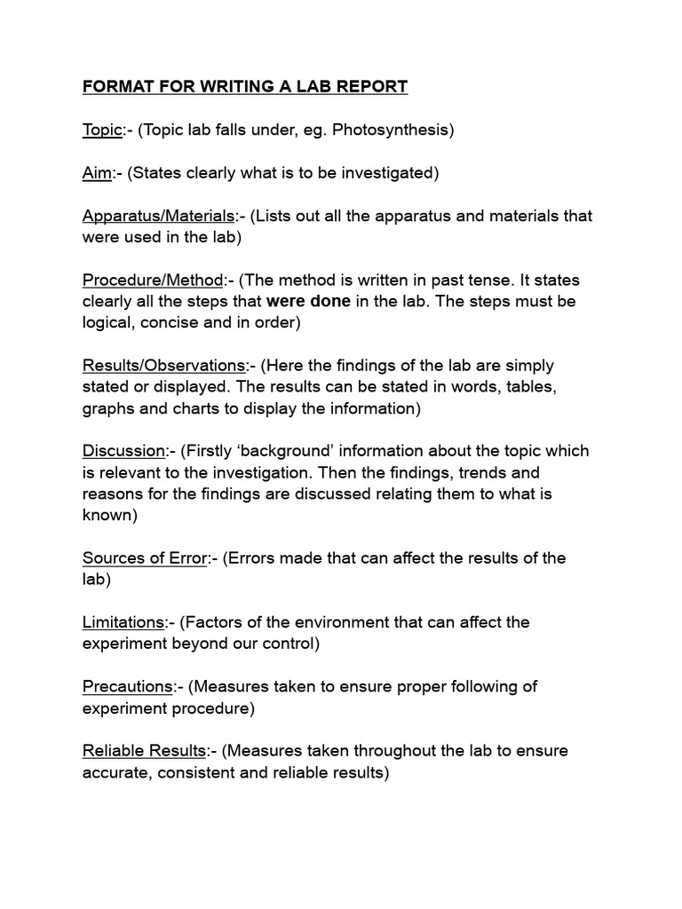 Lab Report Format | PDF