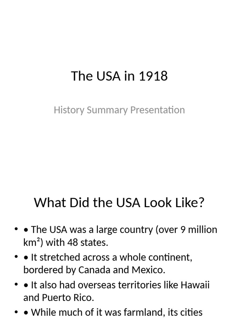 The USA in 1918 | PDF