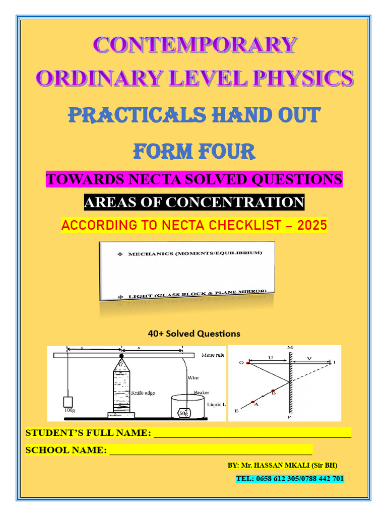 NECTA 2025 O-Level Physics Practicals | PDF | Reflection (Physics ...