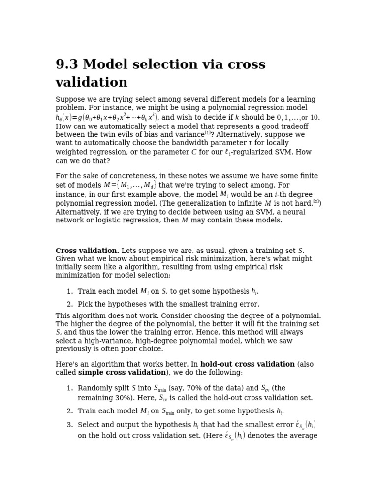 ML Theory | PDF | Principal Component Analysis | Cross Validation (Statistics)