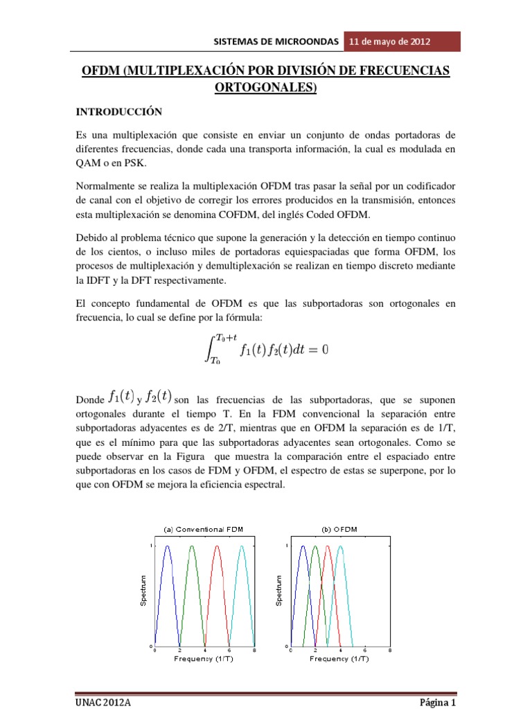 OFDM | PDF | Multiplexación por división de frecuencia ortogonal | Radiodifusión
