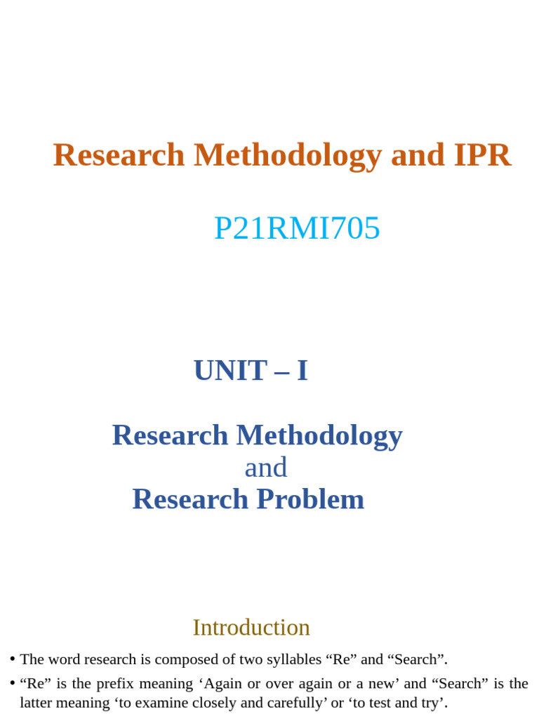 RMI Unit 1 | PDF | Quantitative Research | Qualitative Research