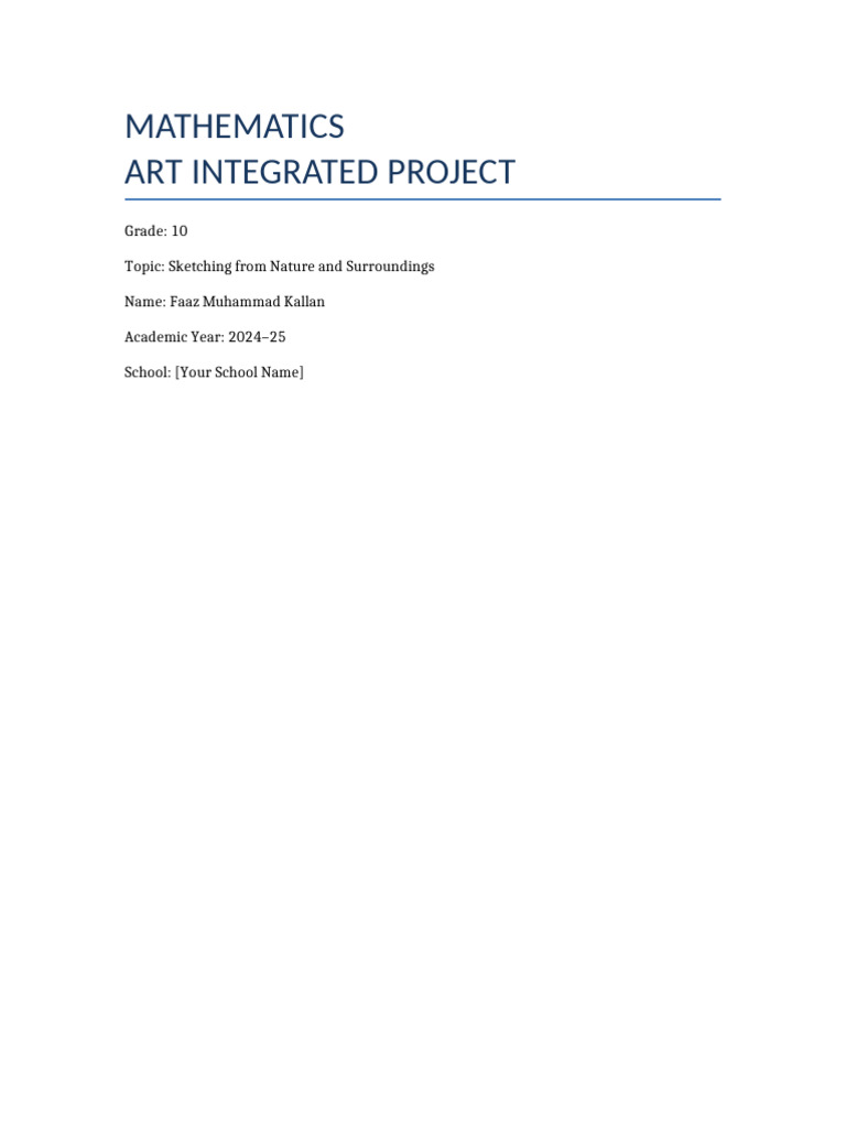 Math and Art Integration Project | PDF