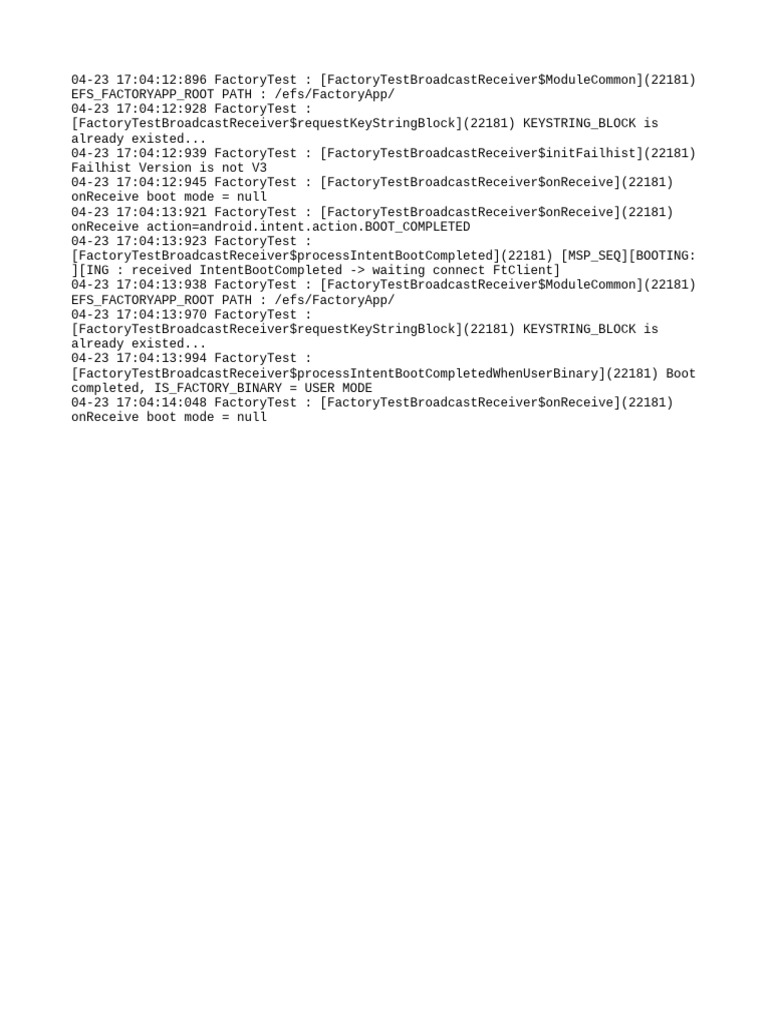 First Boot Log | PDF